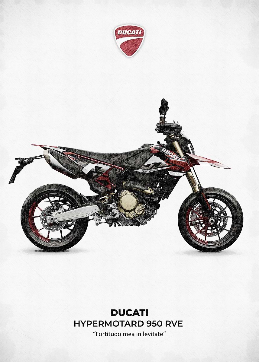 'Ducati Hypermotard 950 RVE' Poster, picture, metal print, paint by ...