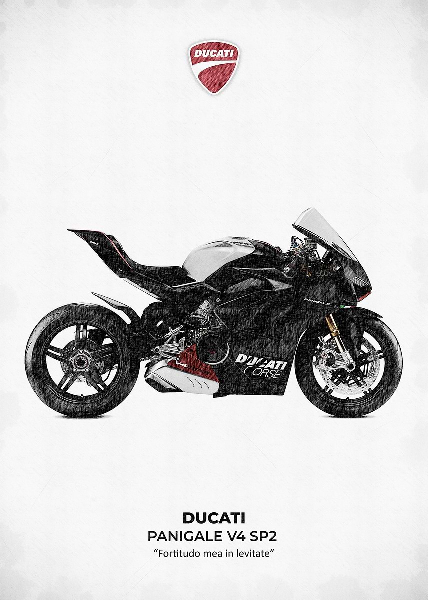 'Ducati Panigale V4 SP2 Motorcycle' Poster, picture, metal print, paint ...