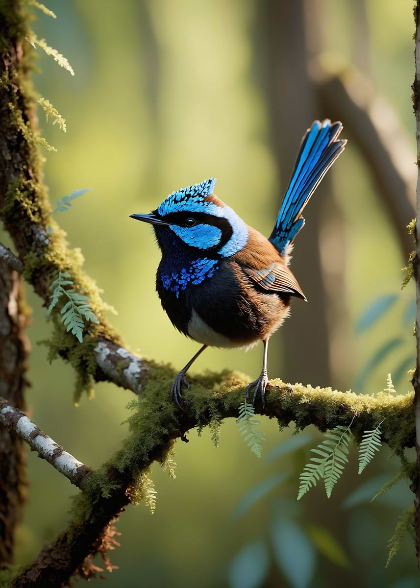 'Blue-winged Fairy Wren' Poster, picture, metal print, paint by Marcus ...