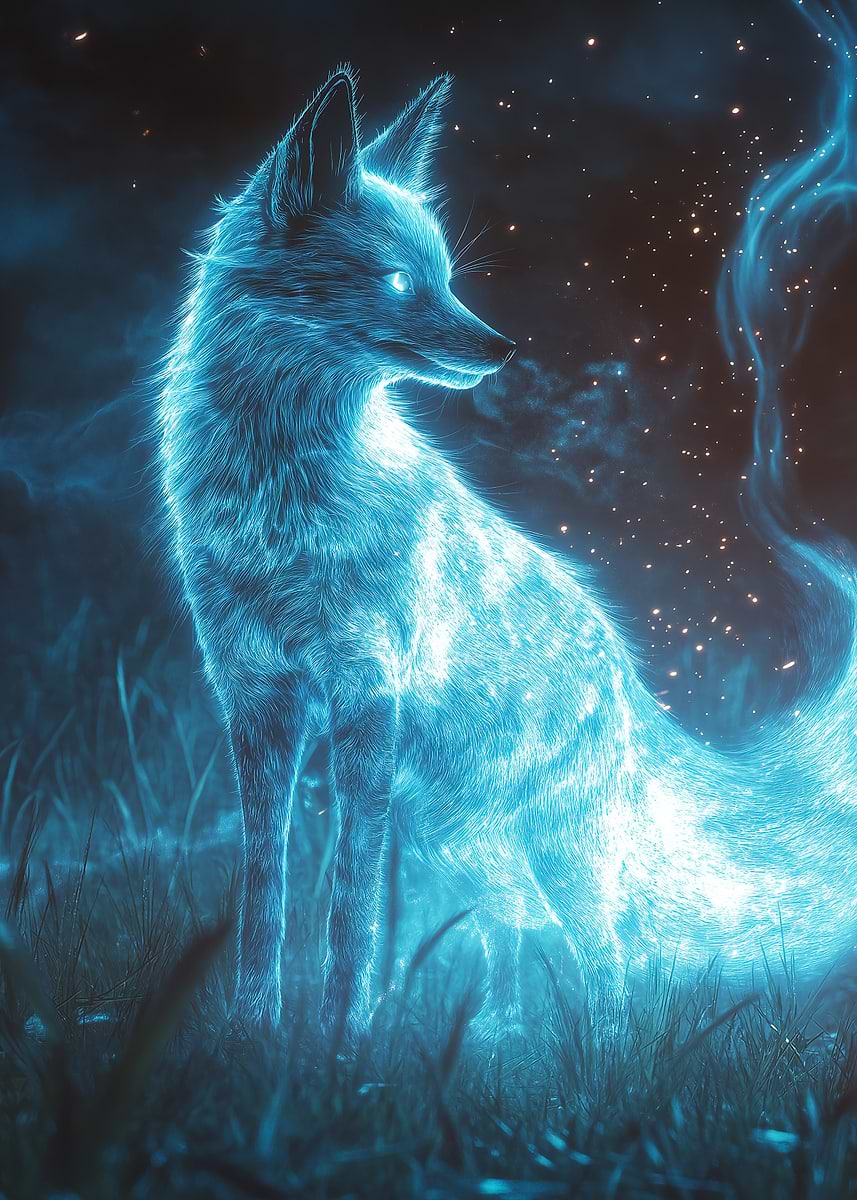 'Ghost Fox ' Poster, picture, metal print, paint by InterGalatica ...