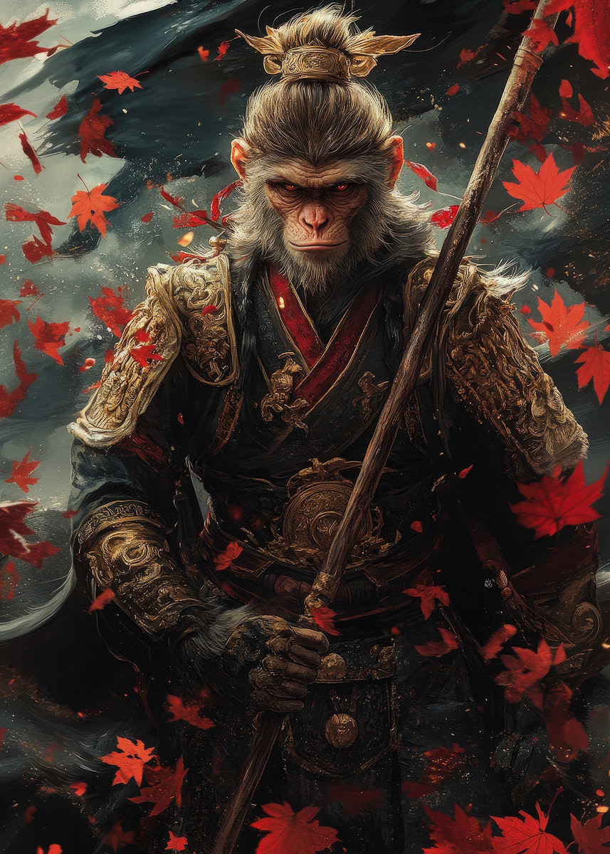 'Sun Wukong - The Monkey King Warrior ' Poster, picture, metal print ...