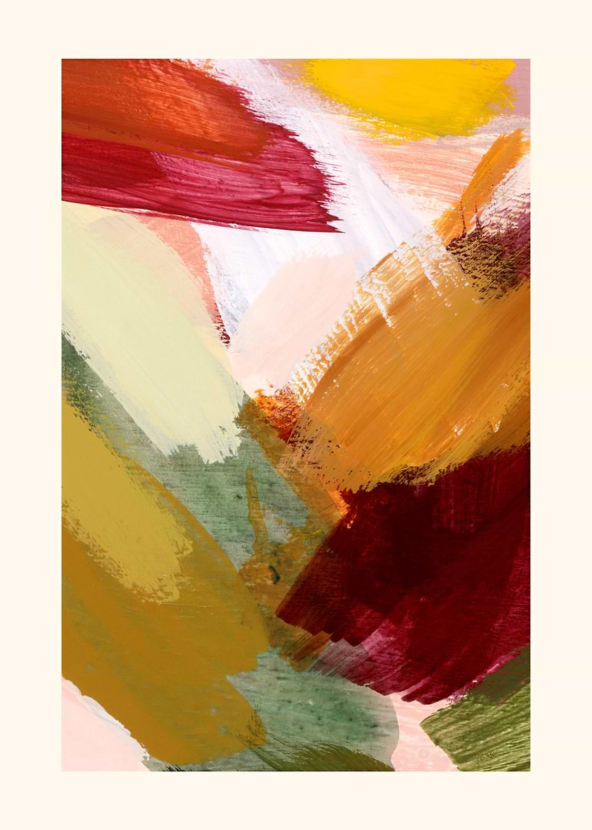 'Abstract Art with Warm Colors' Poster, picture, metal print, paint by ...