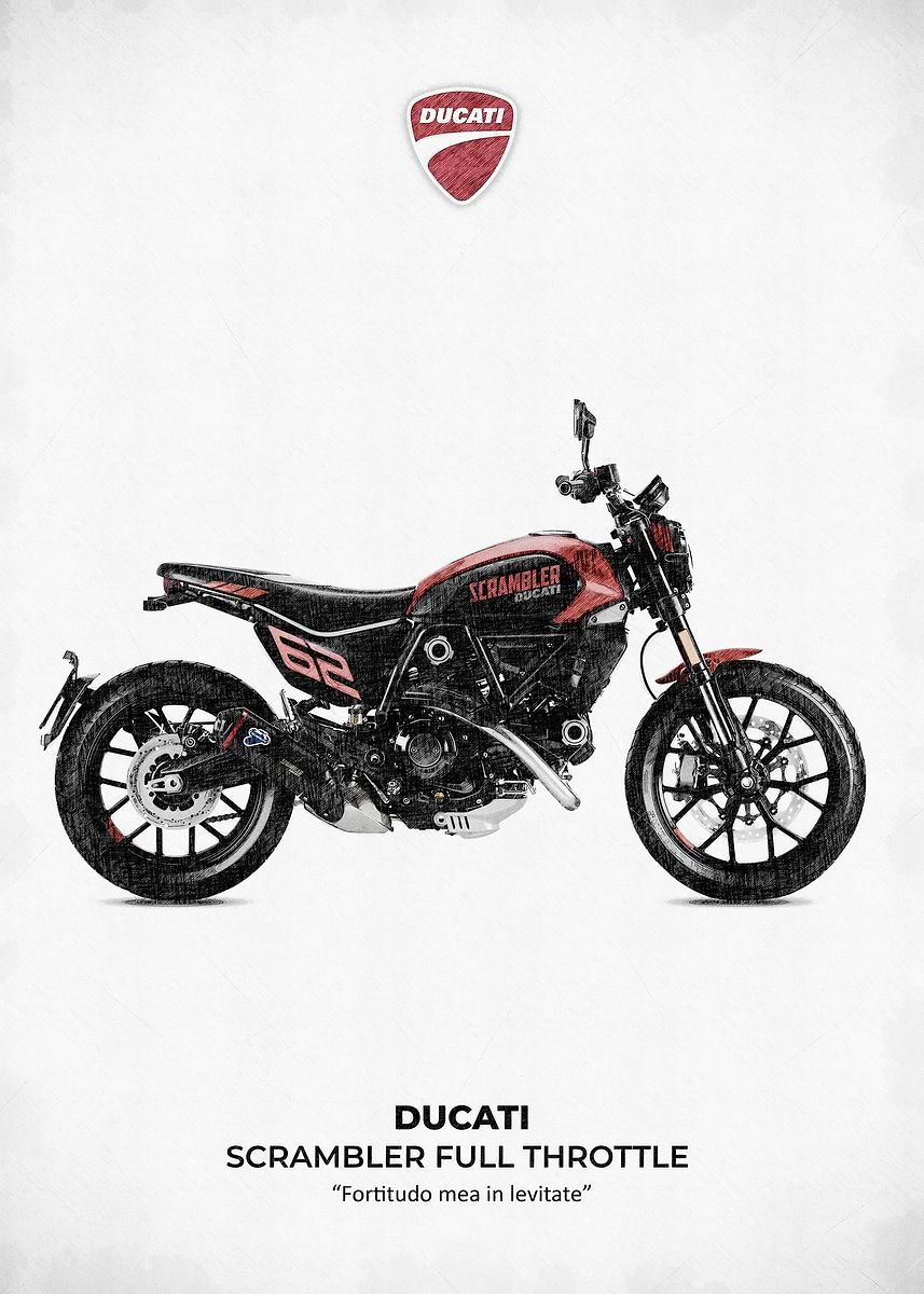 'Ducati Scrambler Full Throttle' Poster, picture, metal print, paint by ...