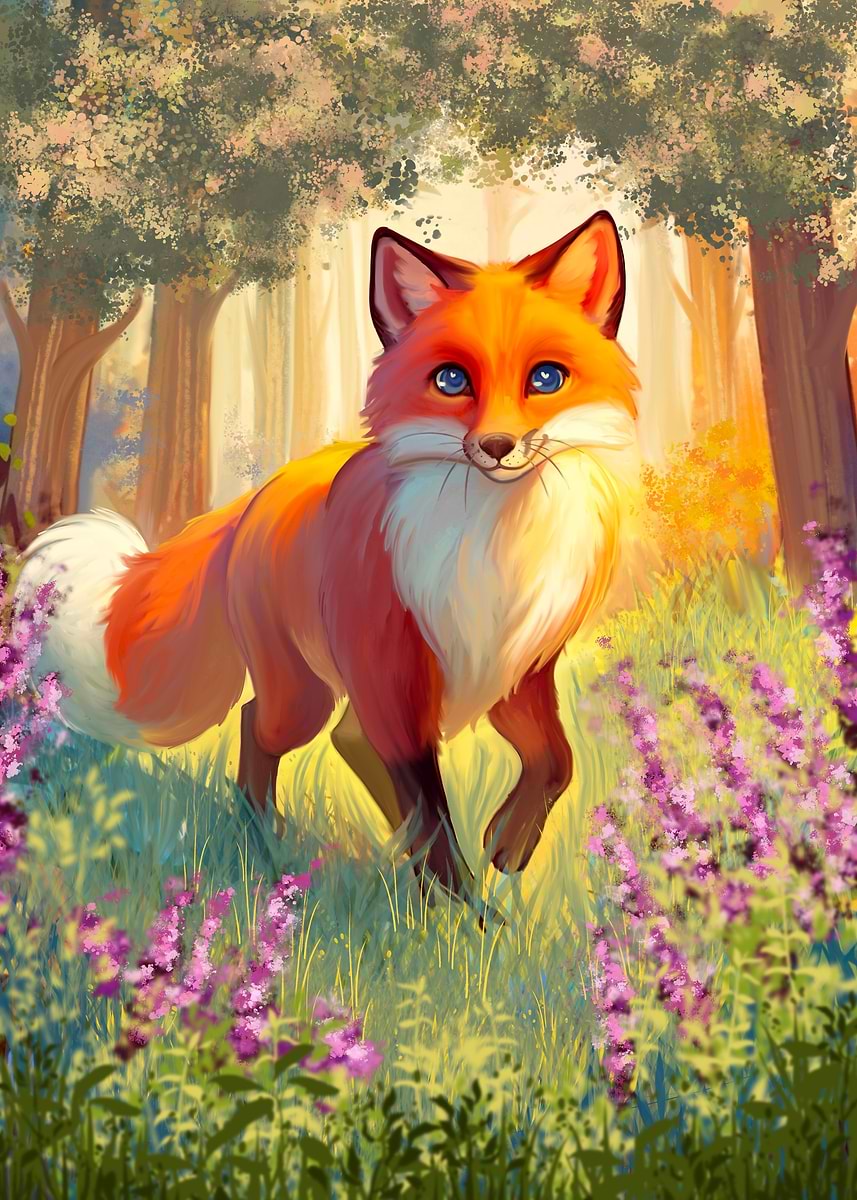 'Fox in the Forest' Poster, picture, metal print, paint by Sowas Omega ...