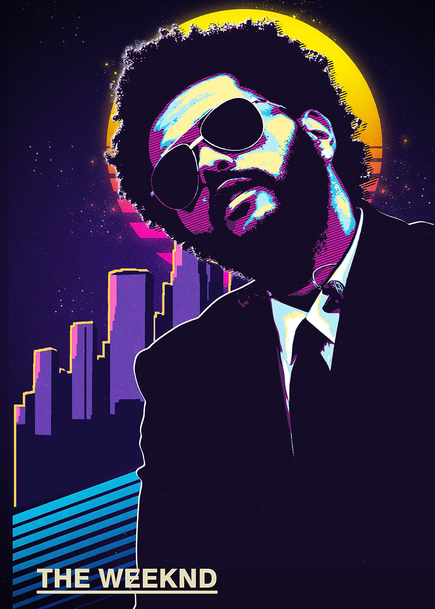 'The Weeknd Retro Poster' Poster, picture, metal print, paint by ...