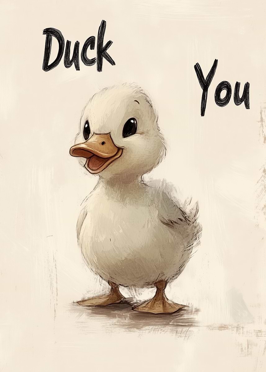 'Duck You' Poster, picture, metal print, paint by Design Splash | Displate