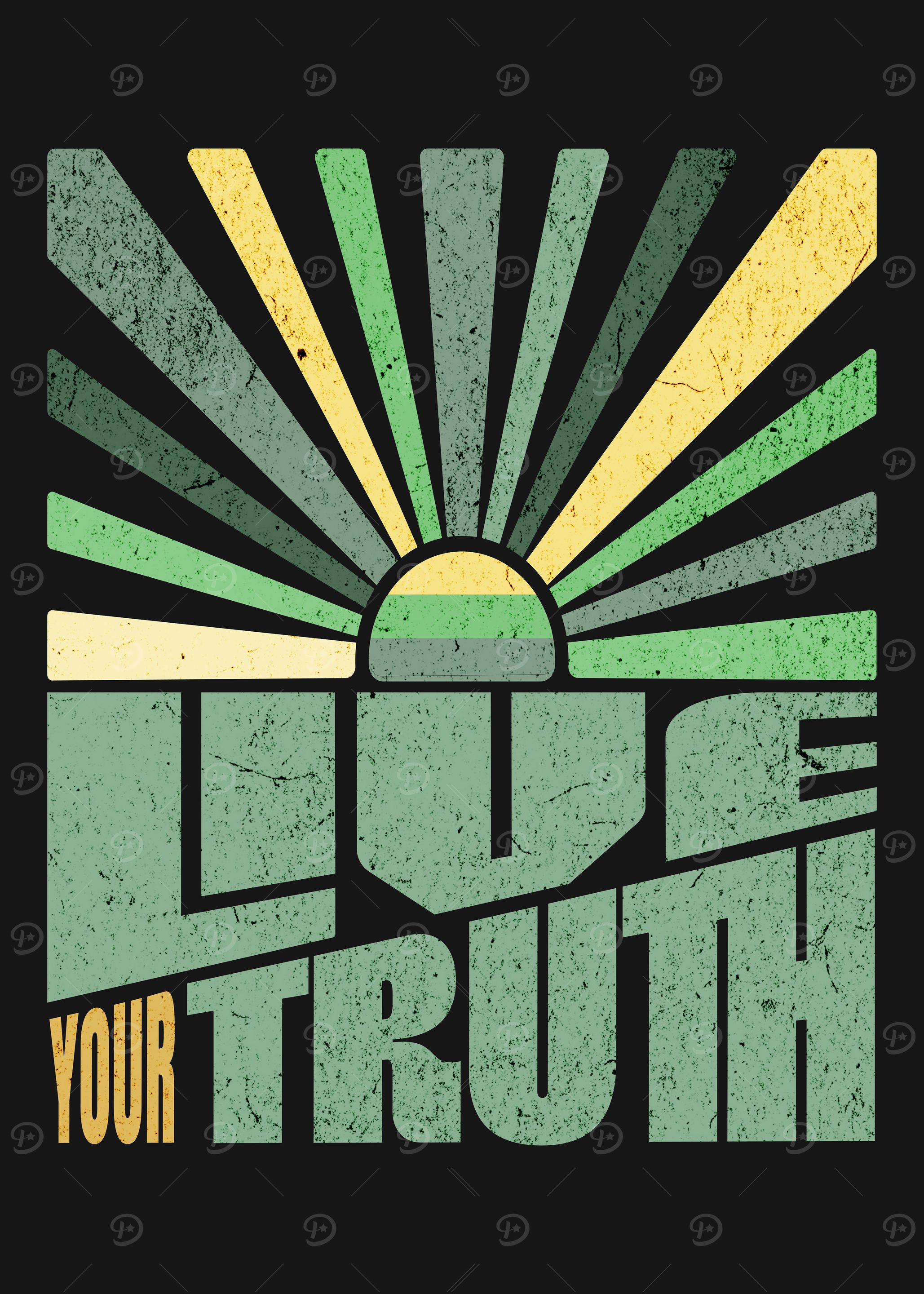 'Live Your Truth Sunburst' Poster, picture, metal print, paint by ...