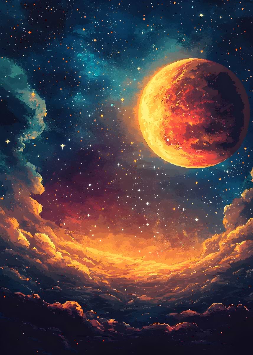 'Celestial Landscape' Poster, picture, metal print, paint by MajopArt ...