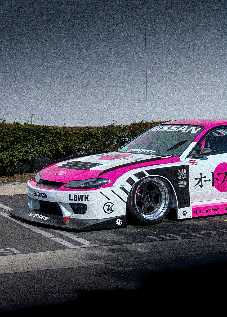 'Pink and Black Nissan' Poster, picture, metal print, paint by WXST ...