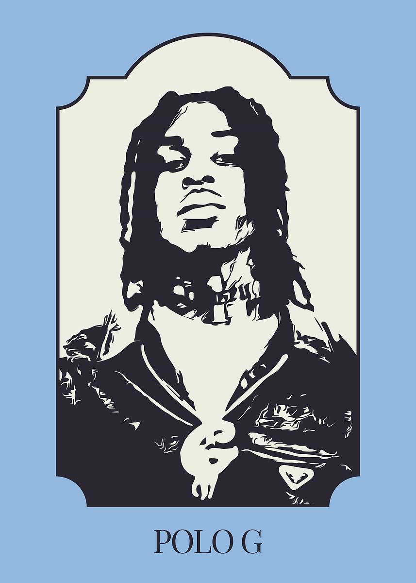 'Polo G Portrait' Poster, picture, metal print, paint by DE Maps | Displate