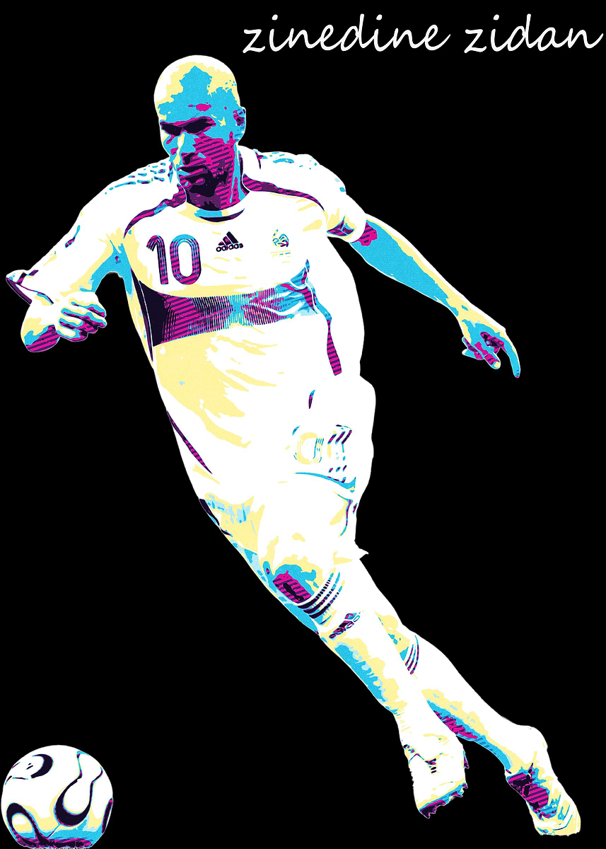 'Zinedine Zidane Soccer Art' Poster, picture, metal print, paint by ...