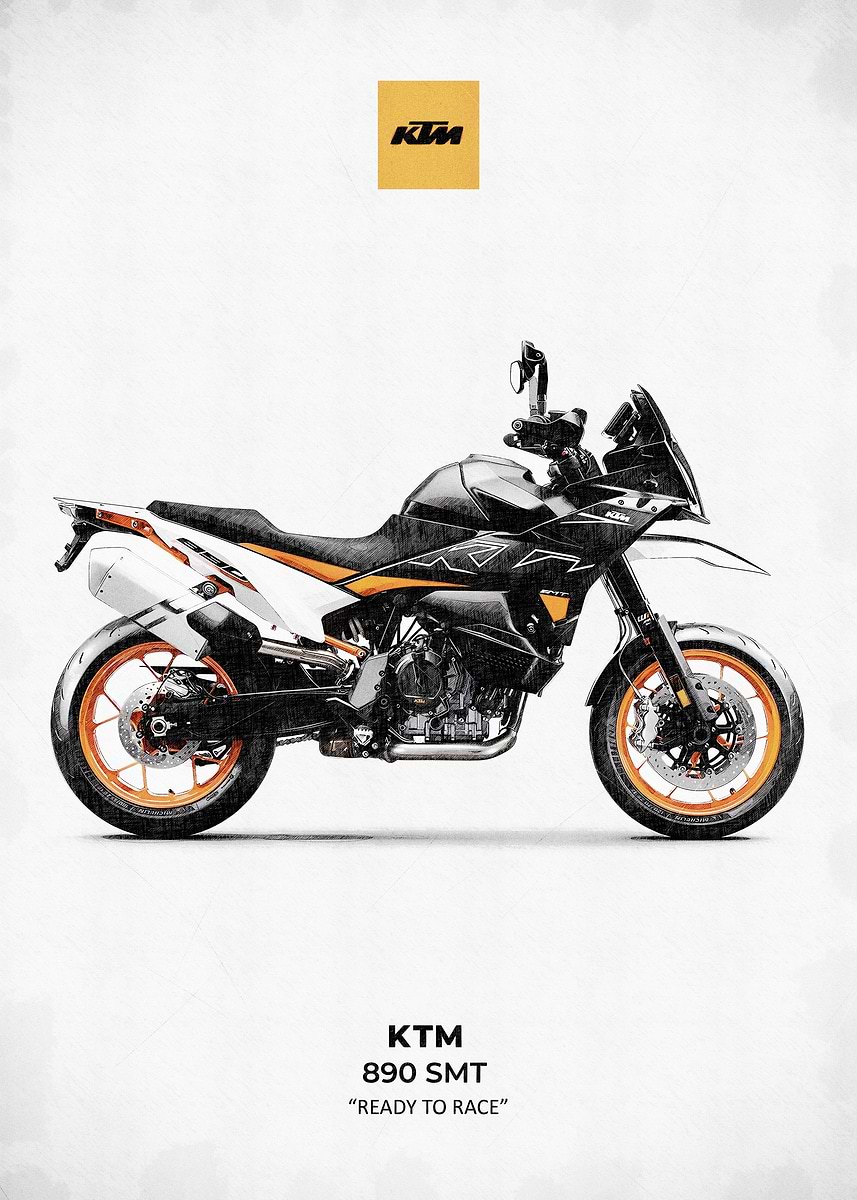 'KTM 890 SMT Motorcycle' Poster, picture, metal print, paint by Best ...