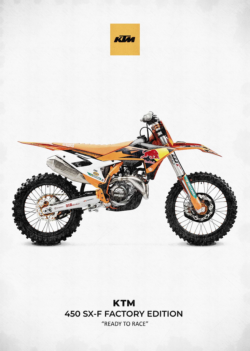'KTM 450 SX-F Factory Edition' Poster, picture, metal print, paint by ...