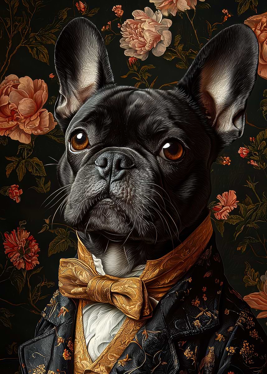 'Distinguished Gentleman French Bulldog' Poster, picture, metal print ...