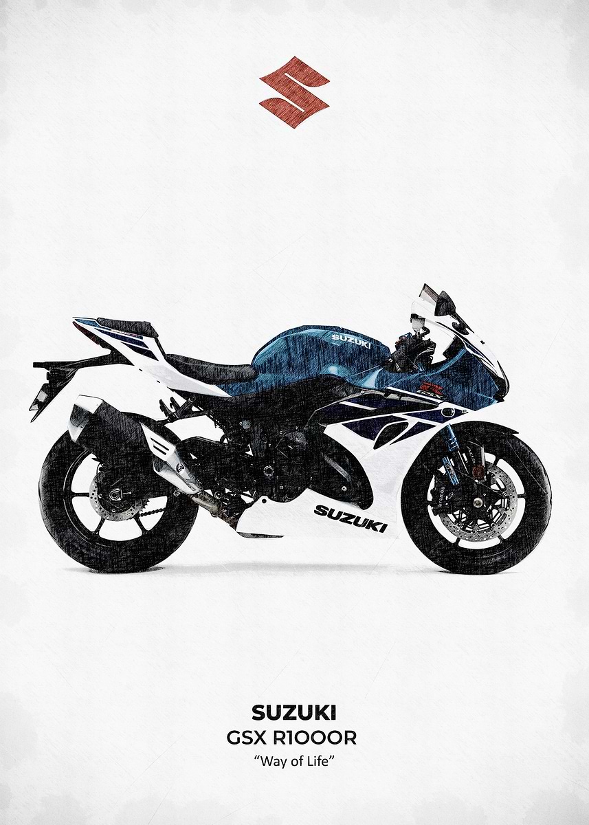 'Suzuki GSX-R1000R Motorcycle' Poster, picture, metal print, paint by ...