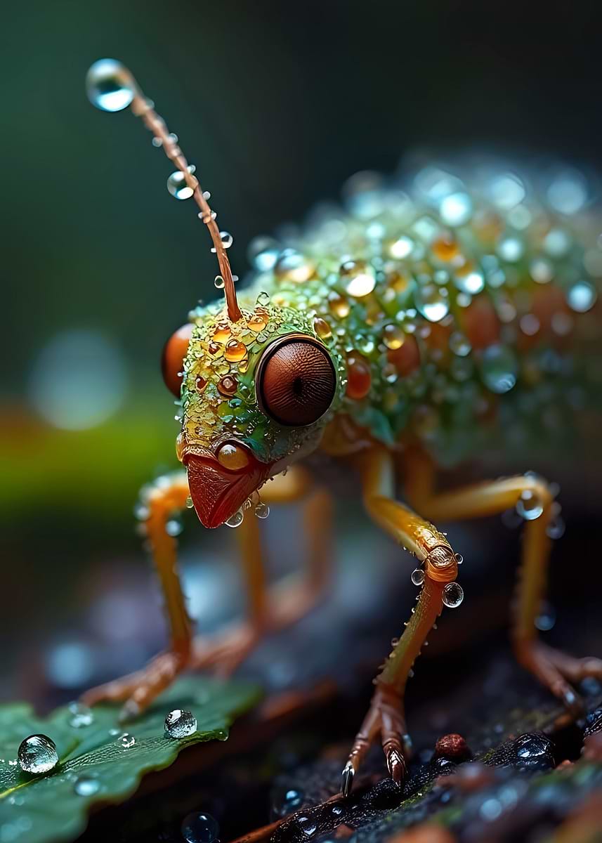 'Dew-Covered Insect' Poster, picture, metal print, paint by Gaspar ...