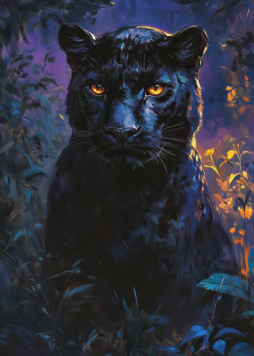 'Twilight Black Panther' Poster, picture, metal print, paint by Michael ...