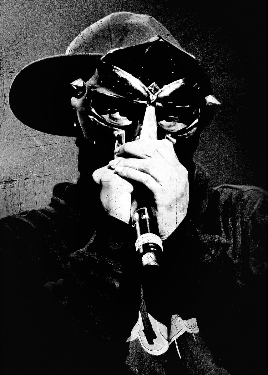 'MF DOOM Rapper Portrait' Poster, picture, metal print, paint by Micho ...