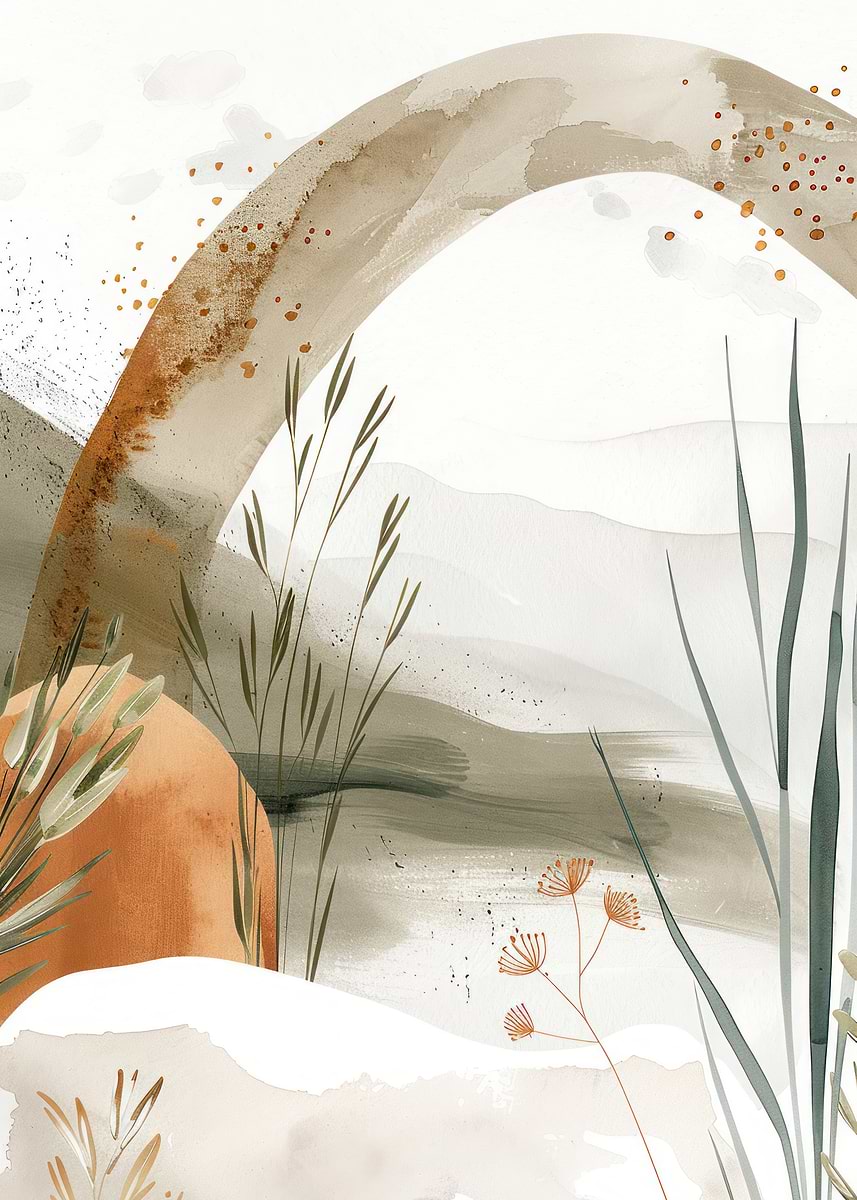 'Abstract Watercolor Landscape' Poster, picture, metal print, paint by ...