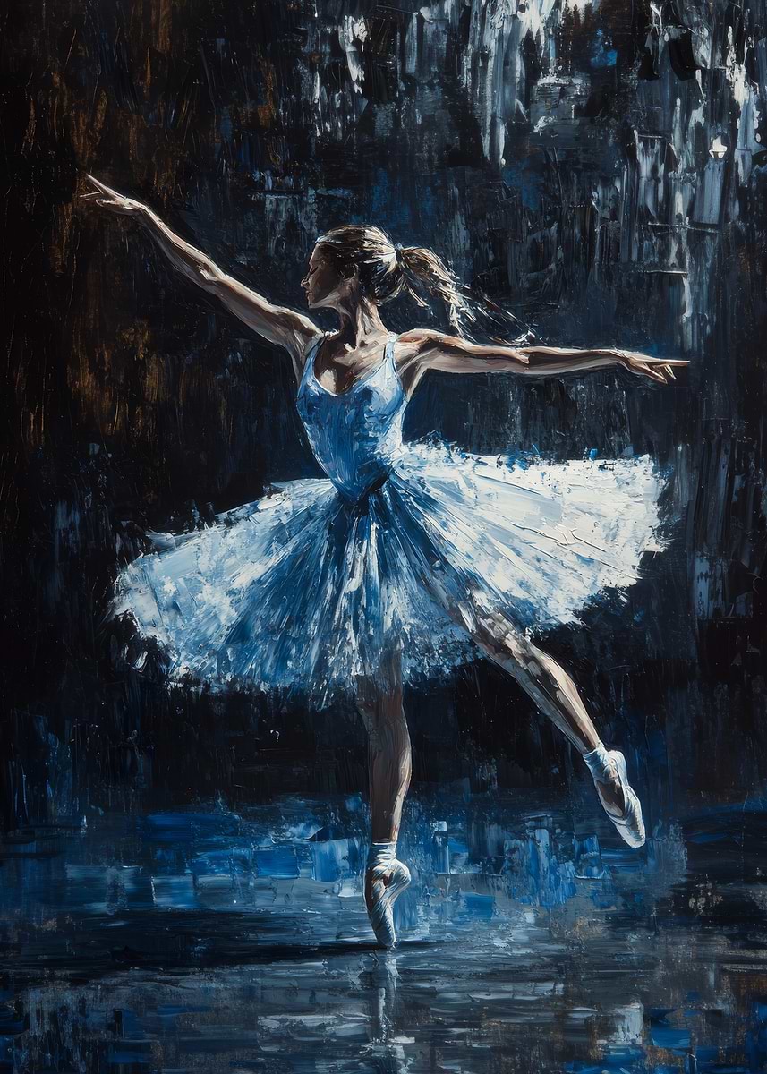 'Ballet Dancer in Blue | Ballet wall art' Poster, picture, metal print ...