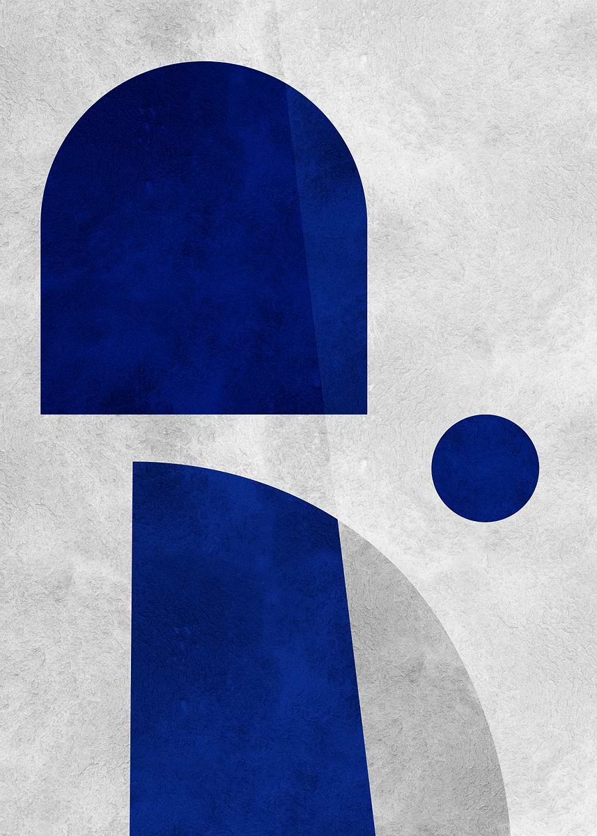 'Abstract Blue Shapes' Poster, picture, metal print, paint by Vitor ...