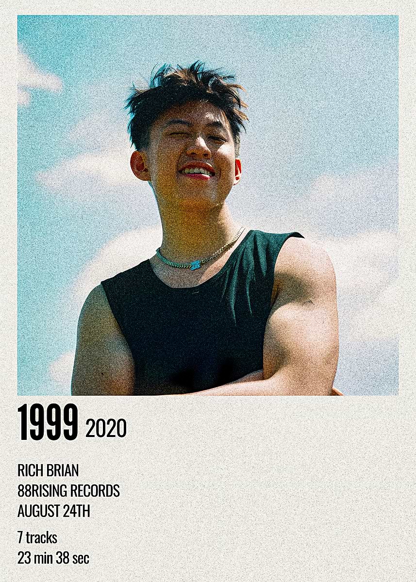 'Rich Brian 1999 Album Cover' Poster, picture, metal print, paint by ...