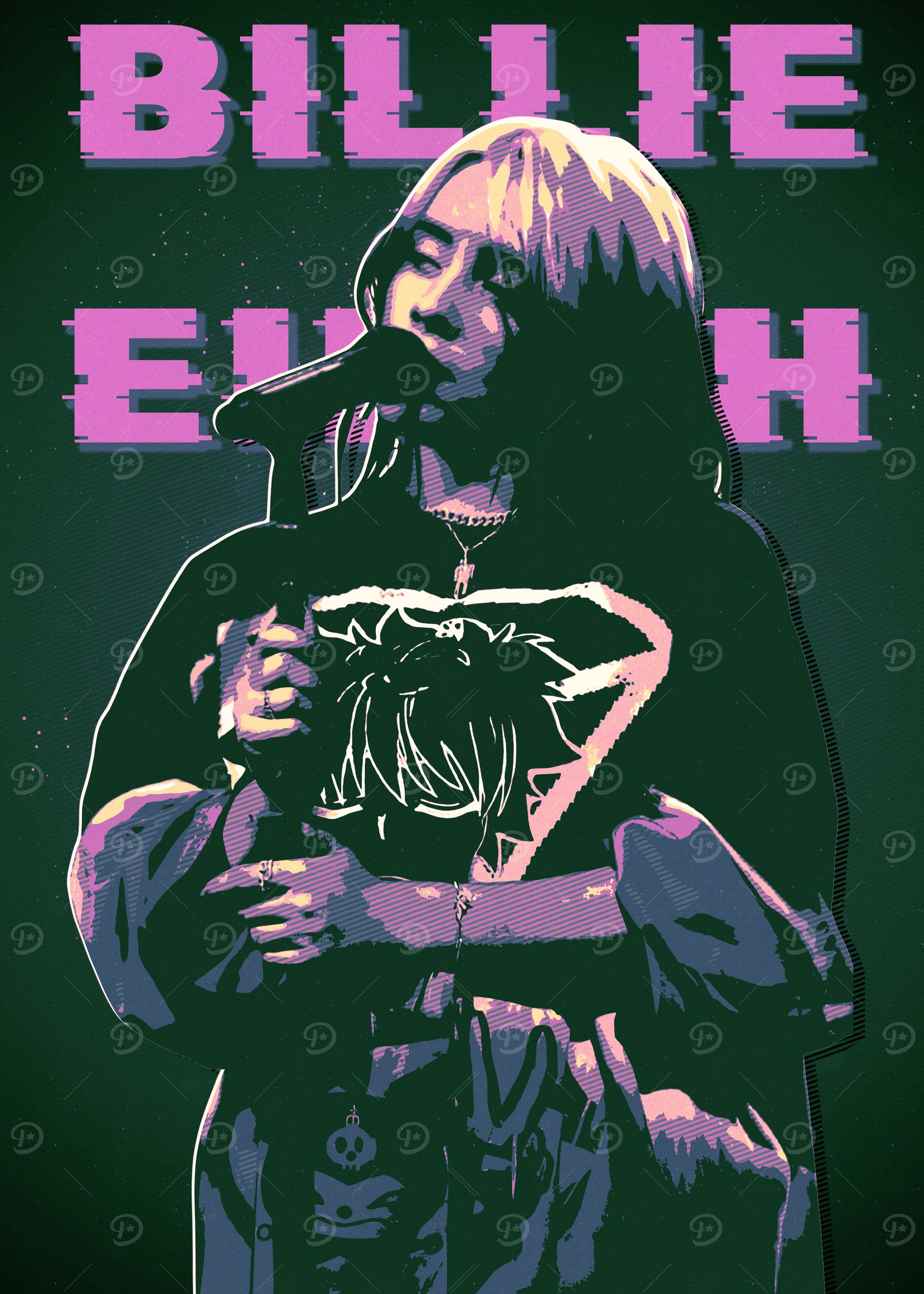 'Billie Eilish Digital Art' Poster, picture, metal print, paint by ...