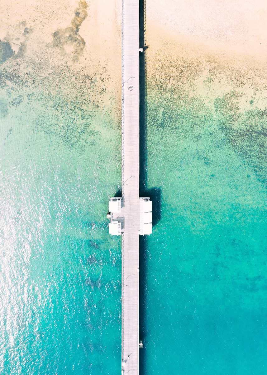 'Aerial View of Pier' Poster, picture, metal print, paint by Up cha ...