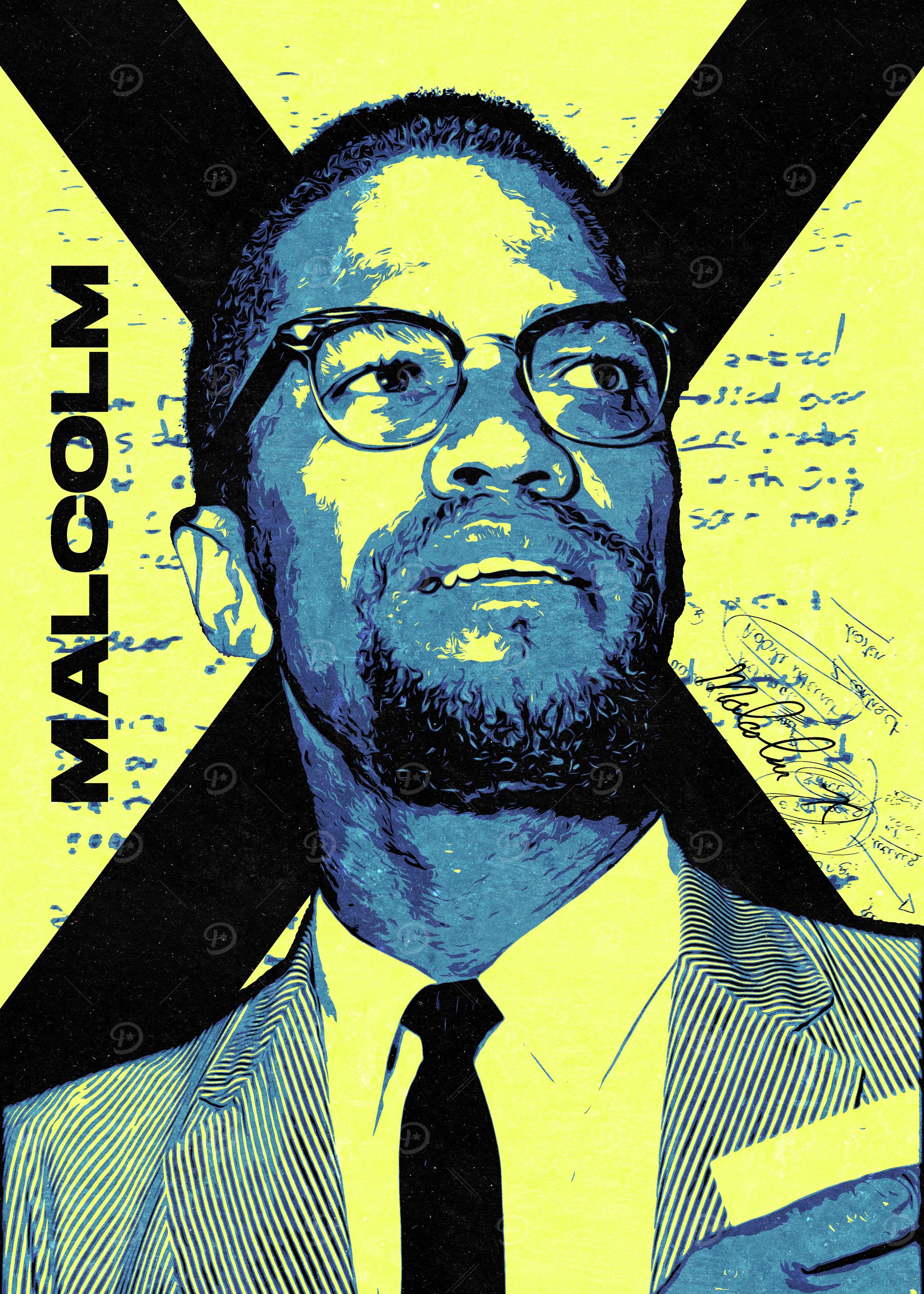 'Malcolm X' Poster, picture, metal print, paint by ZARIK | Displate