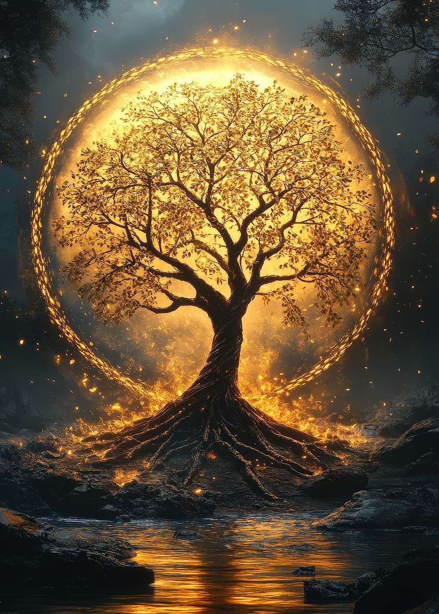 'Golden Tree Of Life' Poster, picture, metal print, paint by Ilyrin ...
