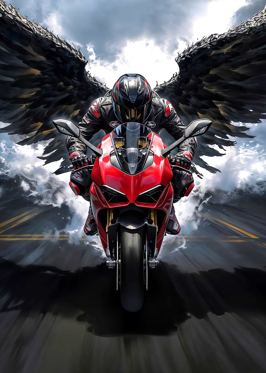 'Dark Angel Rider' Poster, picture, metal print, paint by Nocturnal ...