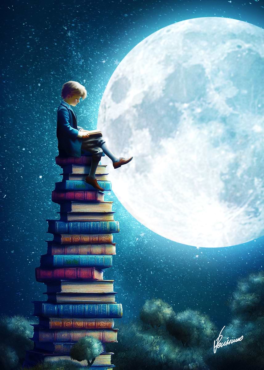 'Night Reading' Poster, picture, metal print, paint by Diogo Verissimo ...