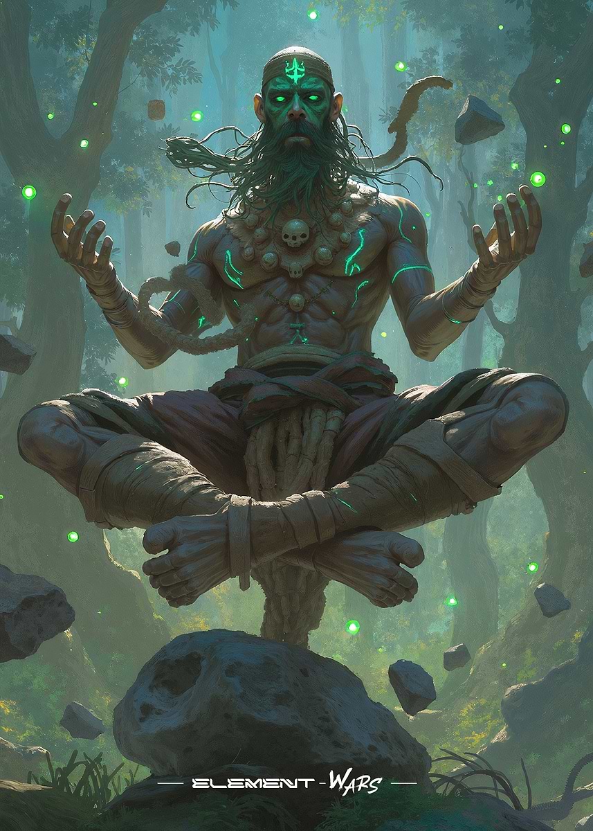 'Element Wars - Earth shaman' Poster, picture, metal print, paint by ...