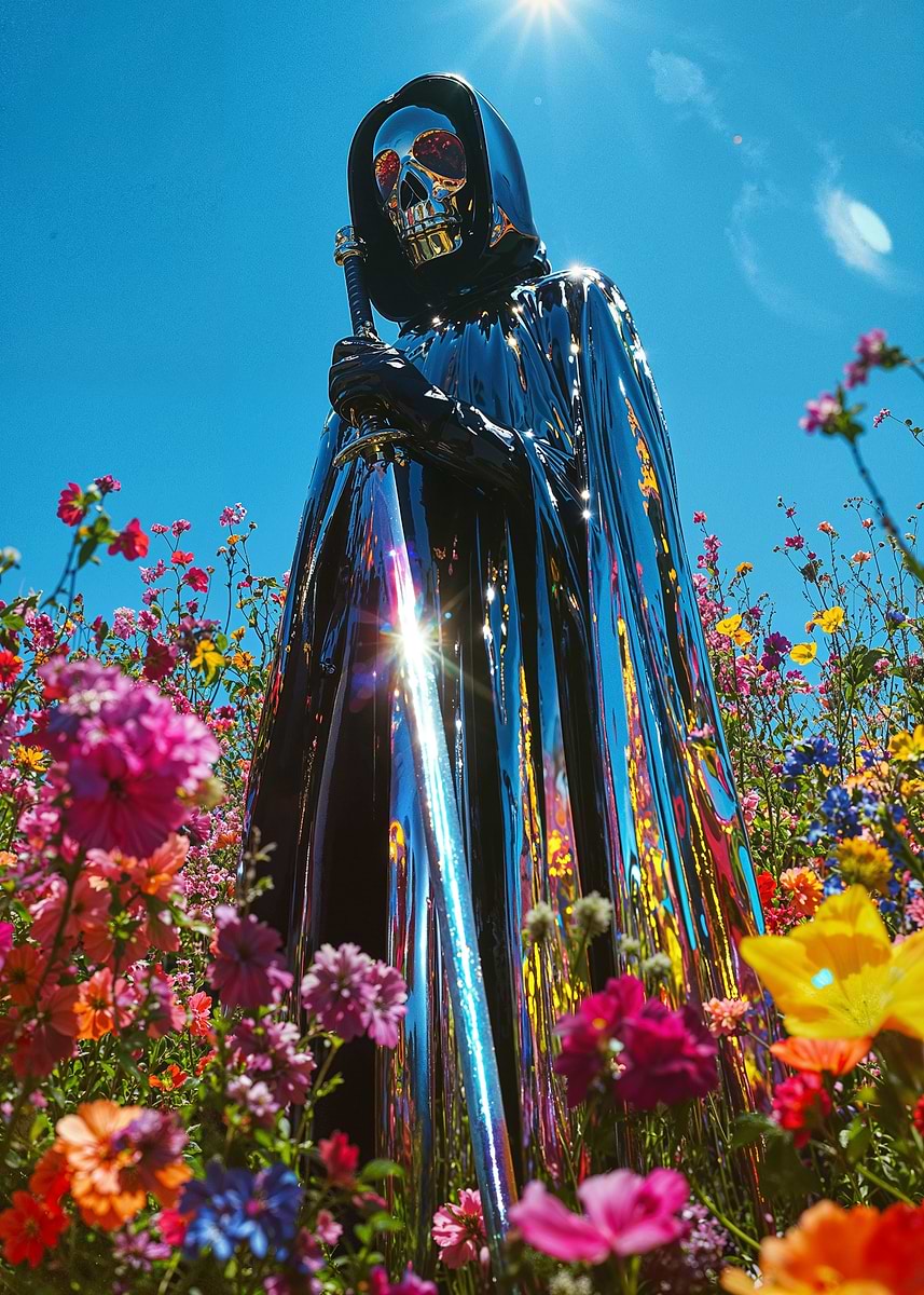 'Chrome Death in Bloom' Poster, picture, metal print, paint by Maxline ...