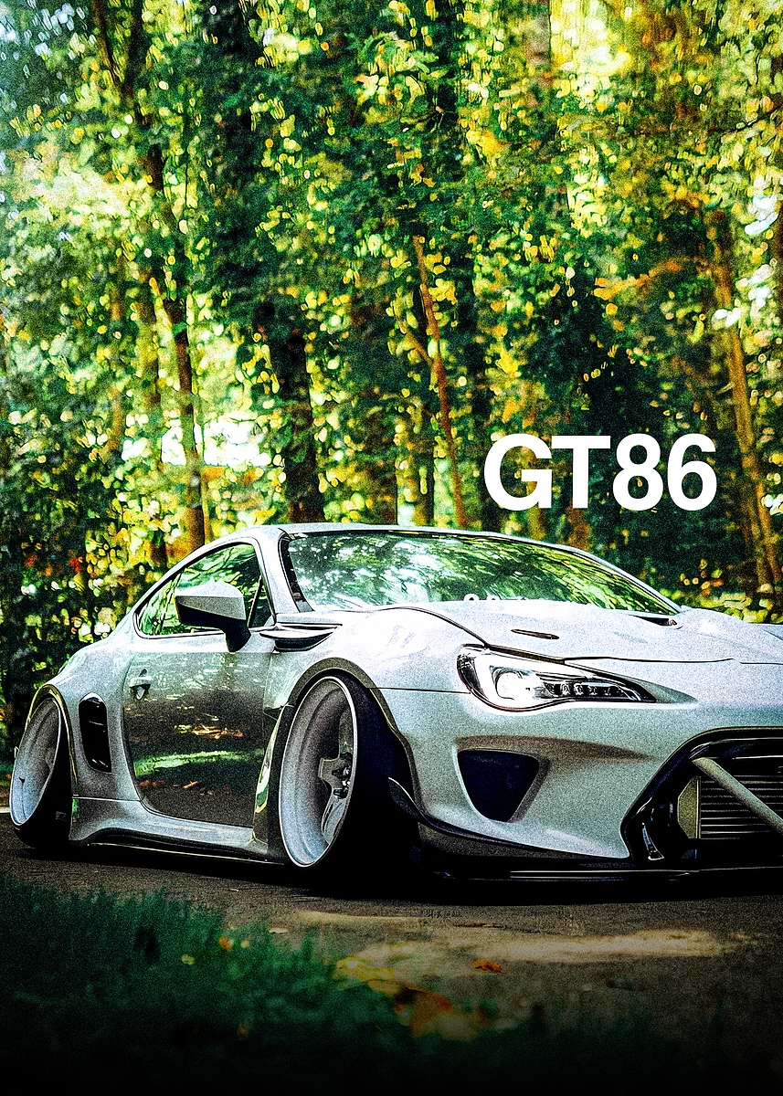 'Silver GT86 Sports Car' Poster, picture, metal print, paint by SXUTH ...