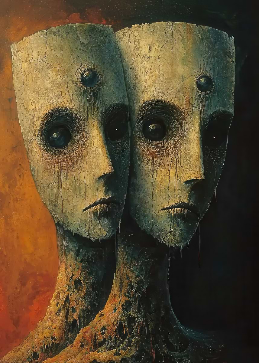 'Two Faces, One Soul' Poster, picture, metal print, paint by Felice ...