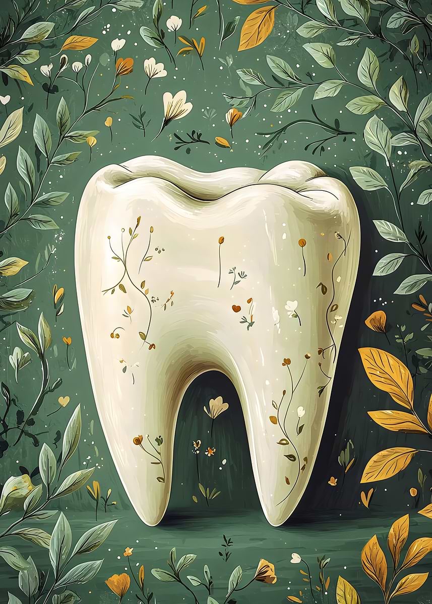 'Floral Tooth Design' Poster, picture, metal print, paint by ...