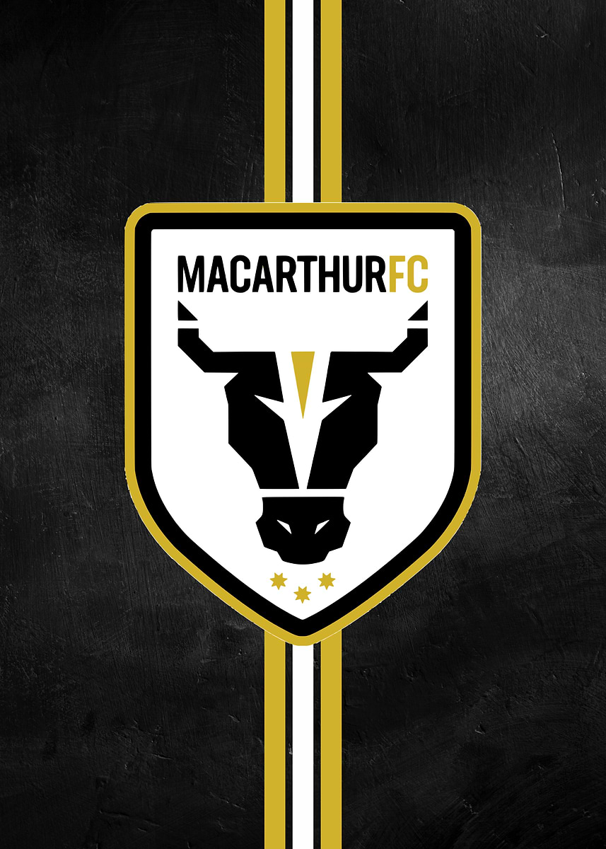 'Macarthur Bulls FC Logo' Poster, picture, metal print, paint by ...