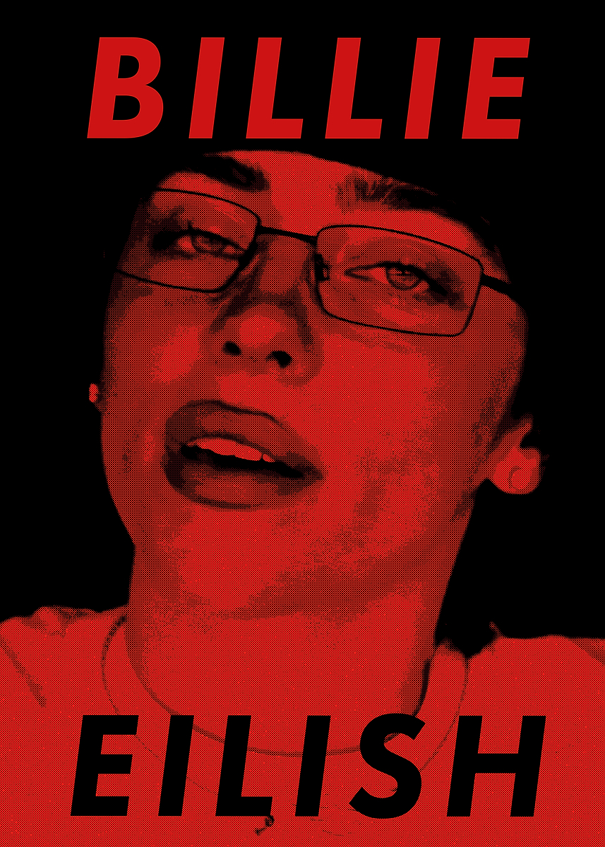 'Billie Eilish In Red ' Poster, picture, metal print, paint by abcdhika ...