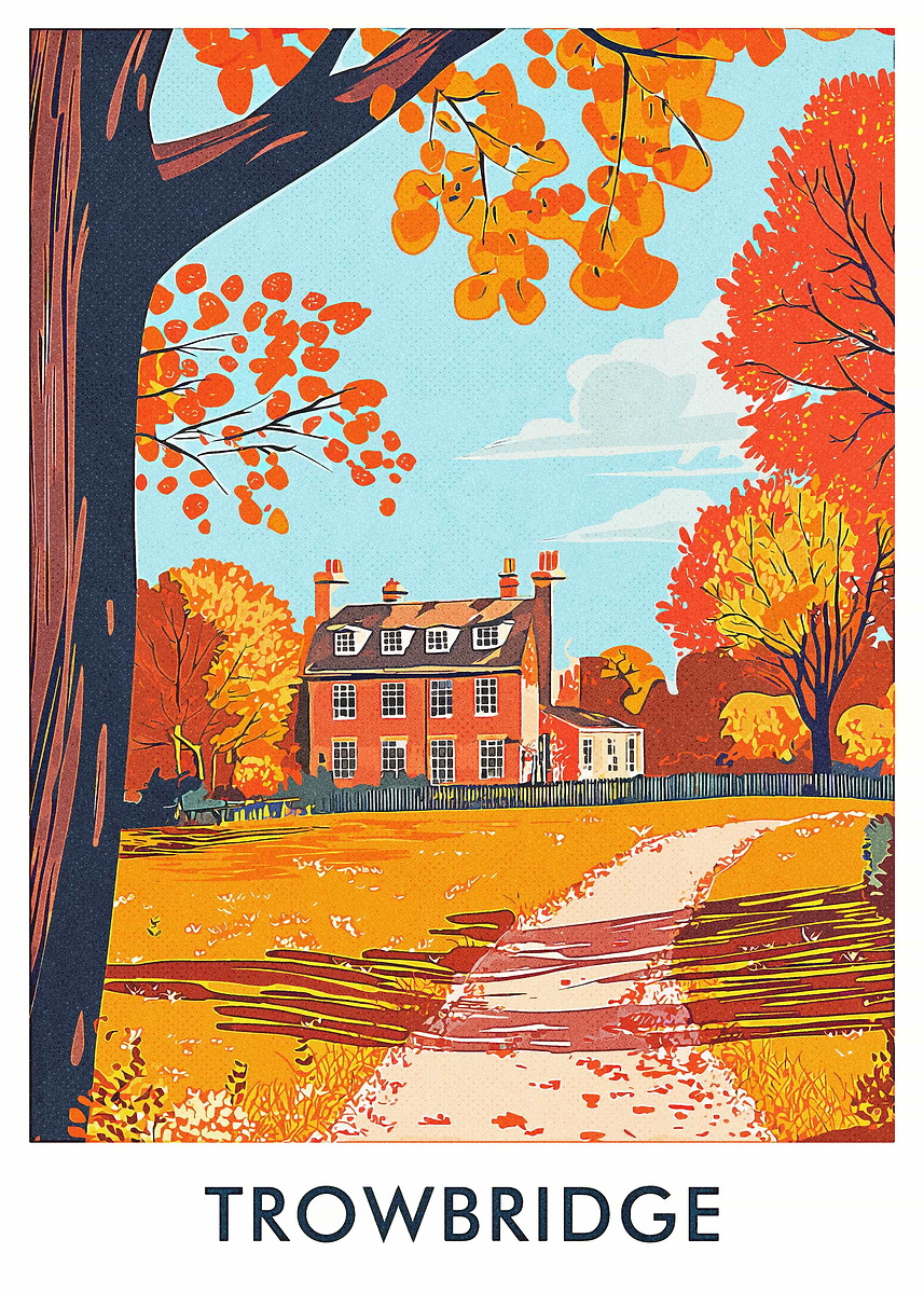 'Trowbridge Autumn Landscape' Poster, picture, metal print, paint by ...