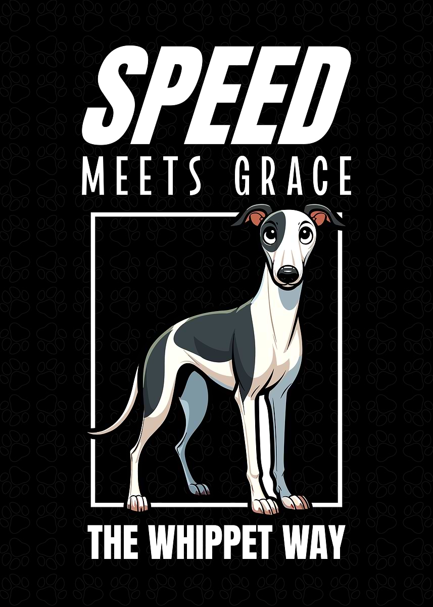 'Whippet Dog Design' Poster, picture, metal print, paint by pixelbull ...