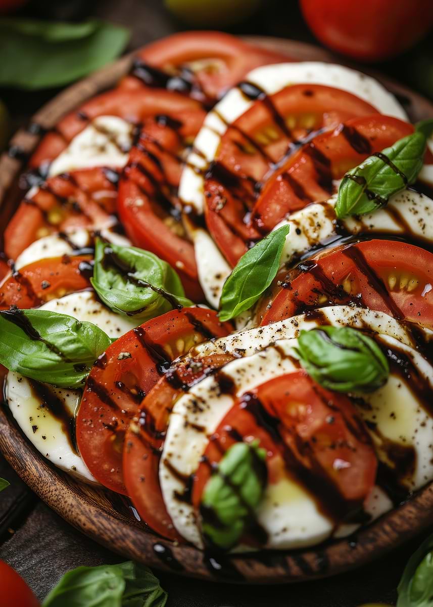 'Caprese Salad with Balsamic Glaze' Poster, picture, metal print, paint ...