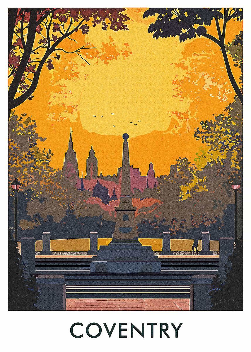 'Coventry Cityscape' Poster, picture, metal print, paint by oconkath ...