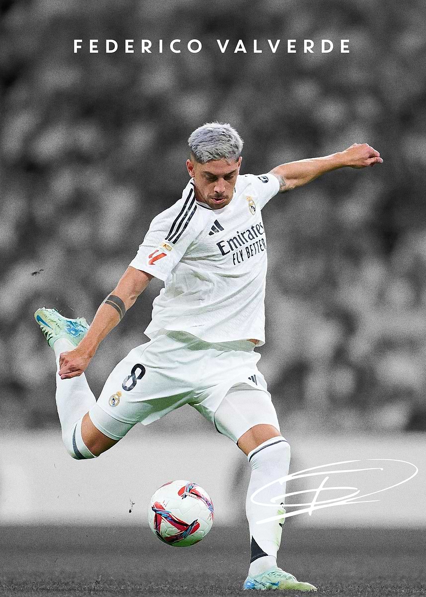 'Federico Valverde' Poster, picture, metal print, paint by SA KE | Displate