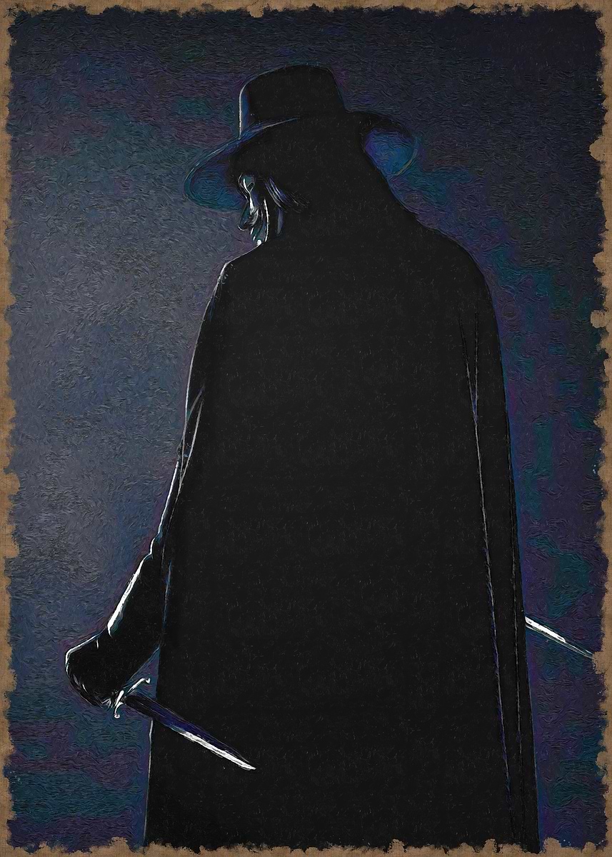'Shadowy Figure with Daggers' Poster, picture, metal print, paint by ...
