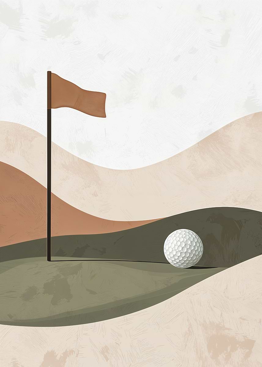 'Golf Minimalist Art' Poster, picture, metal print, paint by SuperNova ...