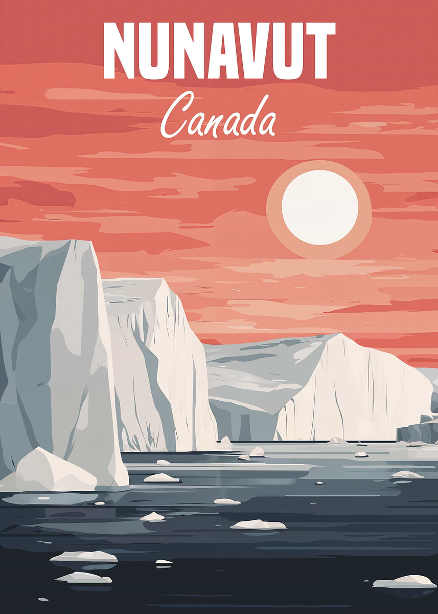 'Nunavut Canada Landscape Poster' Poster, picture, metal print, paint ...