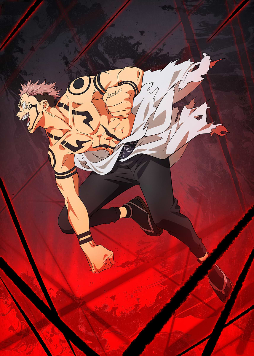 'JJK Characters: Ryomen Sukuna' Poster, picture, metal print, paint by ...