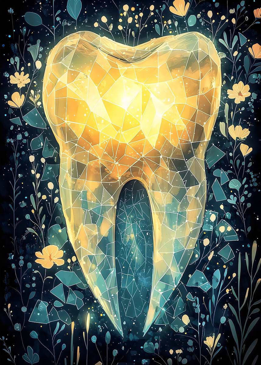 'Celestial Tooth Blossom' Poster, picture, metal print, paint by ...