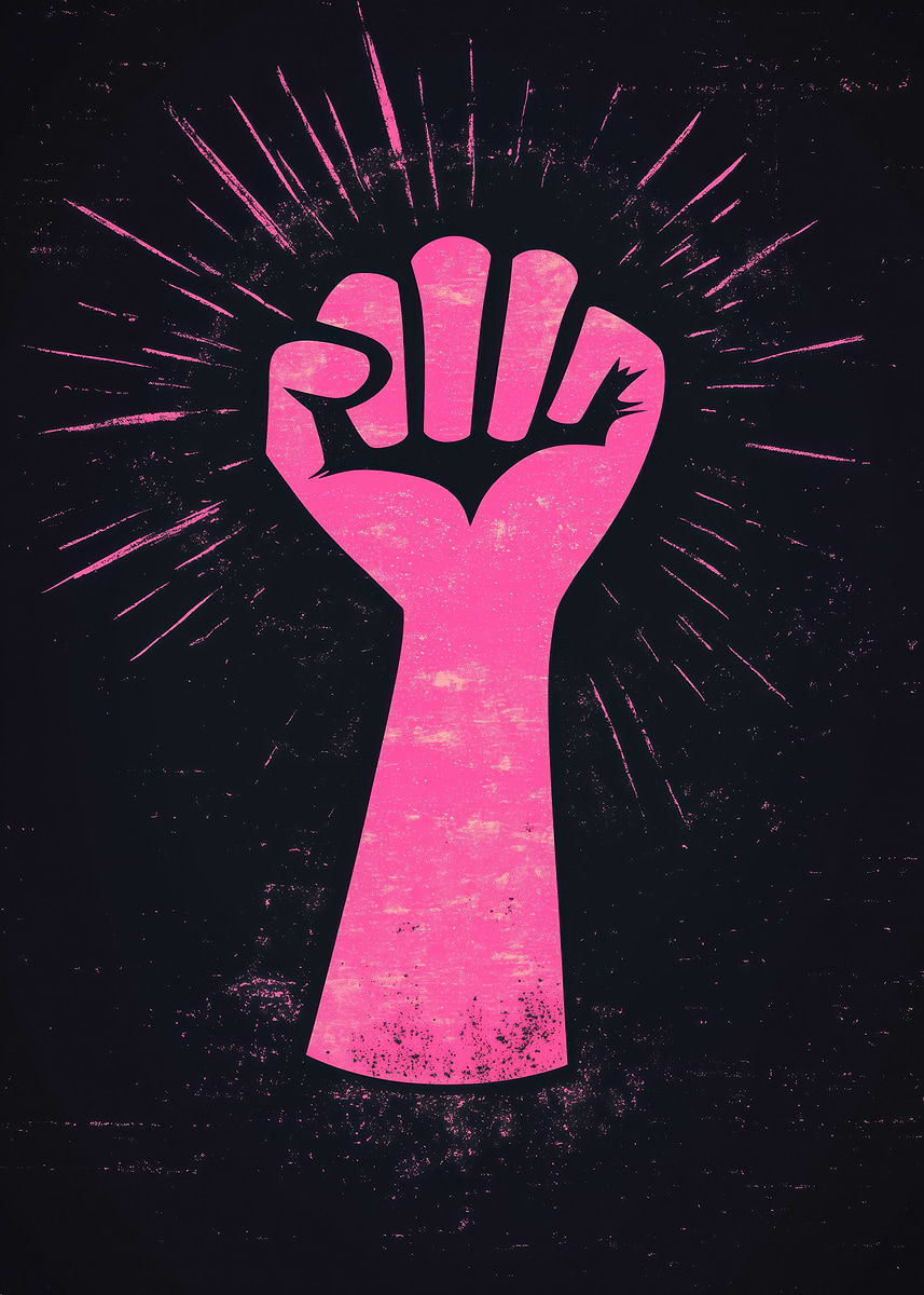 'Pink Fist Graphic' Poster, picture, metal print, paint by Design ...